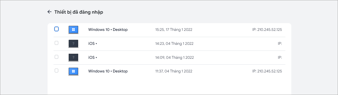 Quản lý thông tin thiết bị trên MISA ID – HELP MISA ID